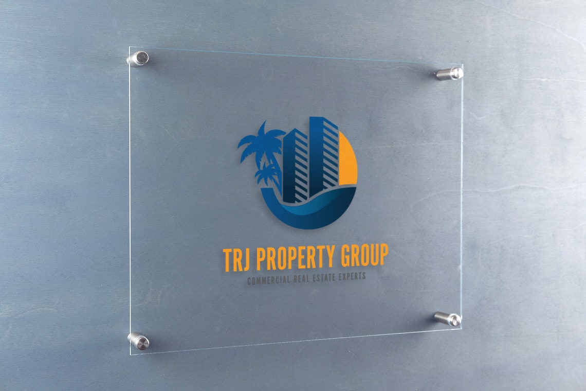 Acrylic Business Logo Wall Standoff Sign - Floating Office Commercial ...