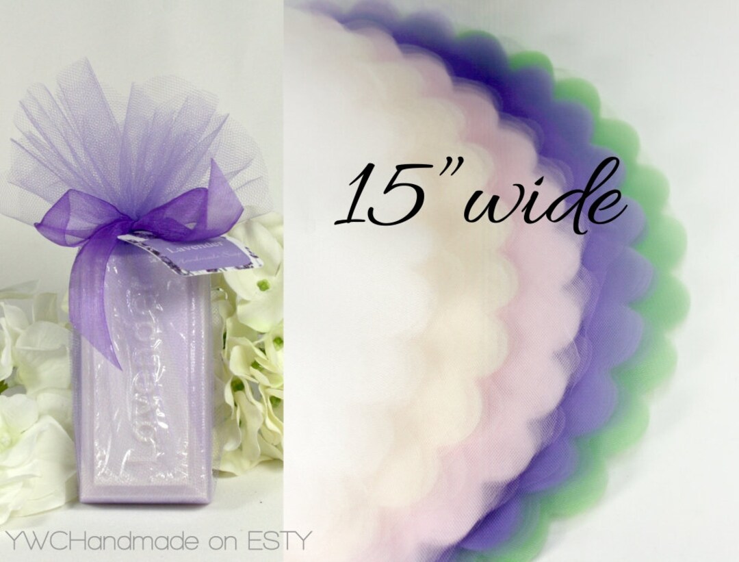 Large Tulle Circles, Scalloped Edge, 15" Wide, 48 Pack, Wedding Favor ...