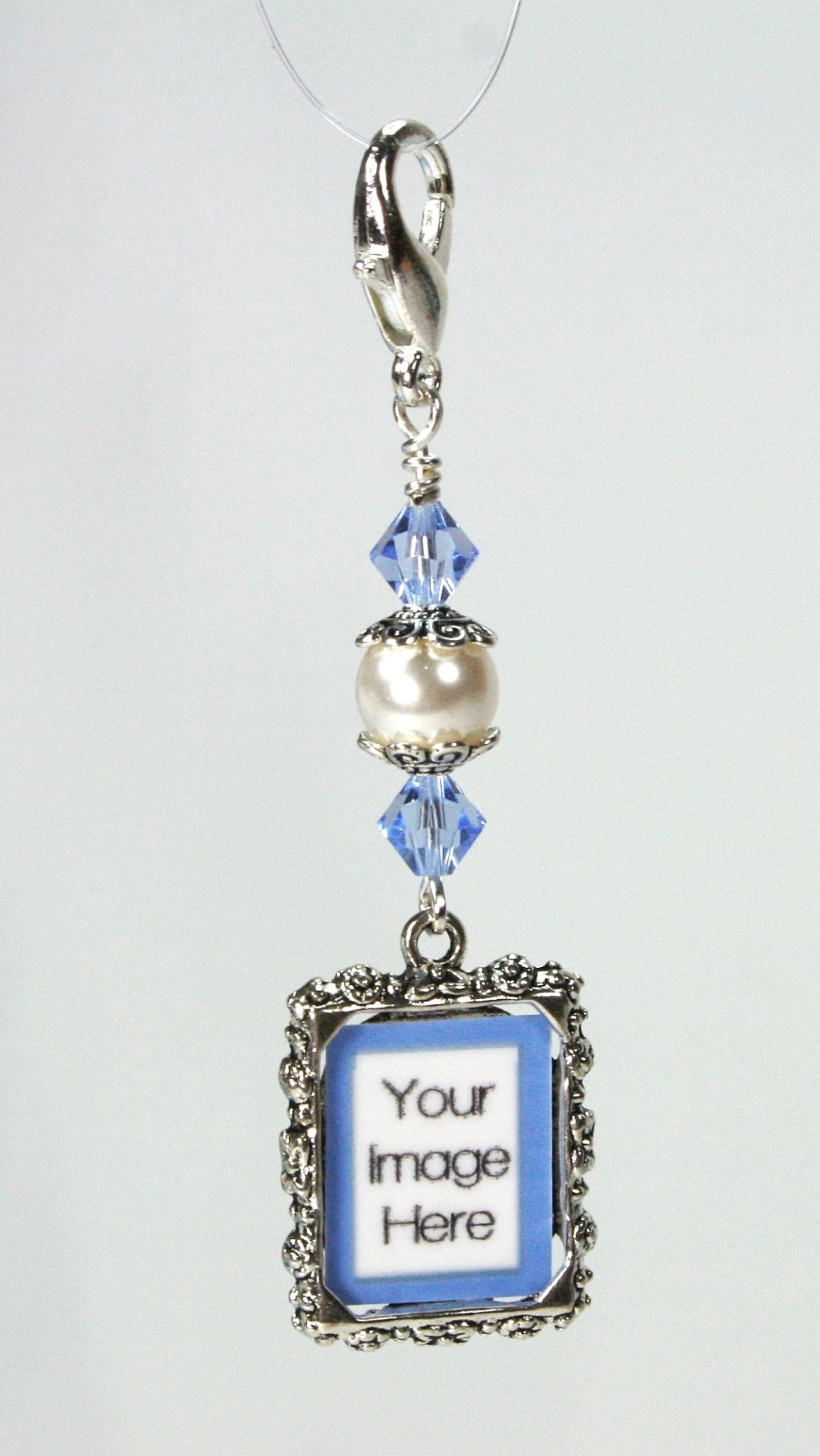 Wedding Bouquet Charm Memory Charm Something Blue Photo | Etsy