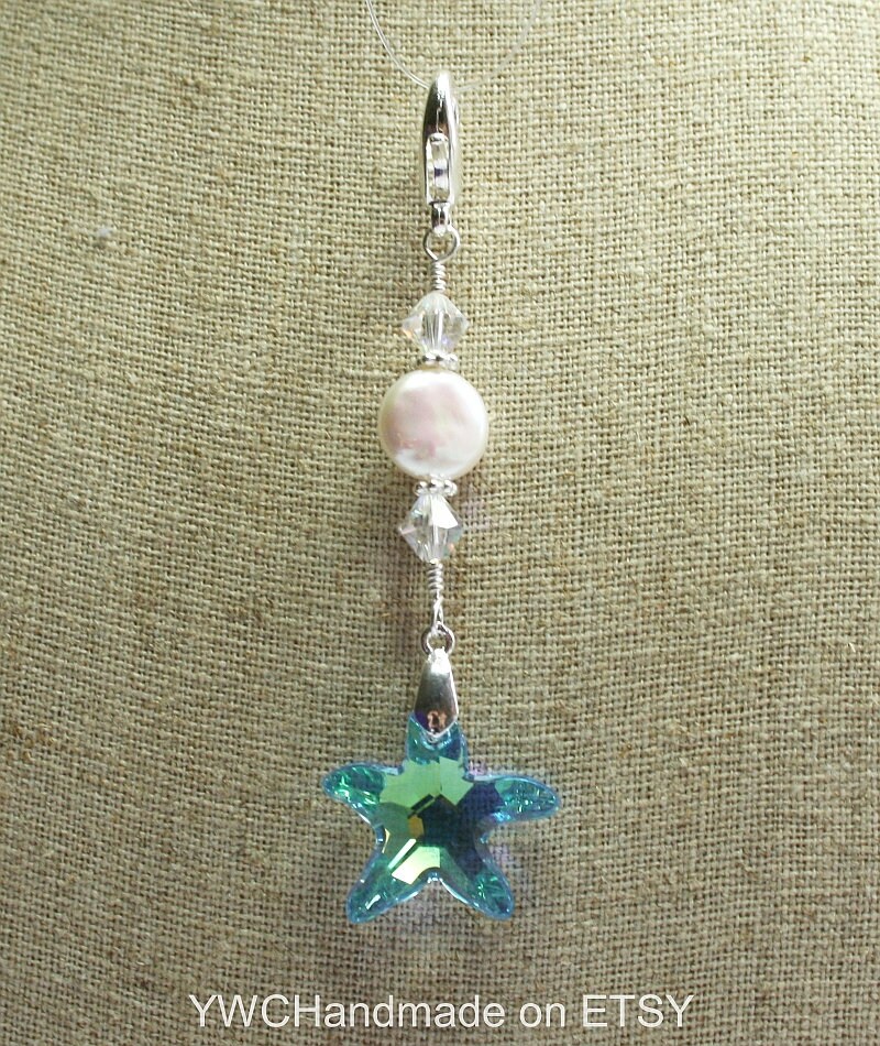 Wedding Bouquet Charm Something Blue Blue Crystal Starfish - Etsy