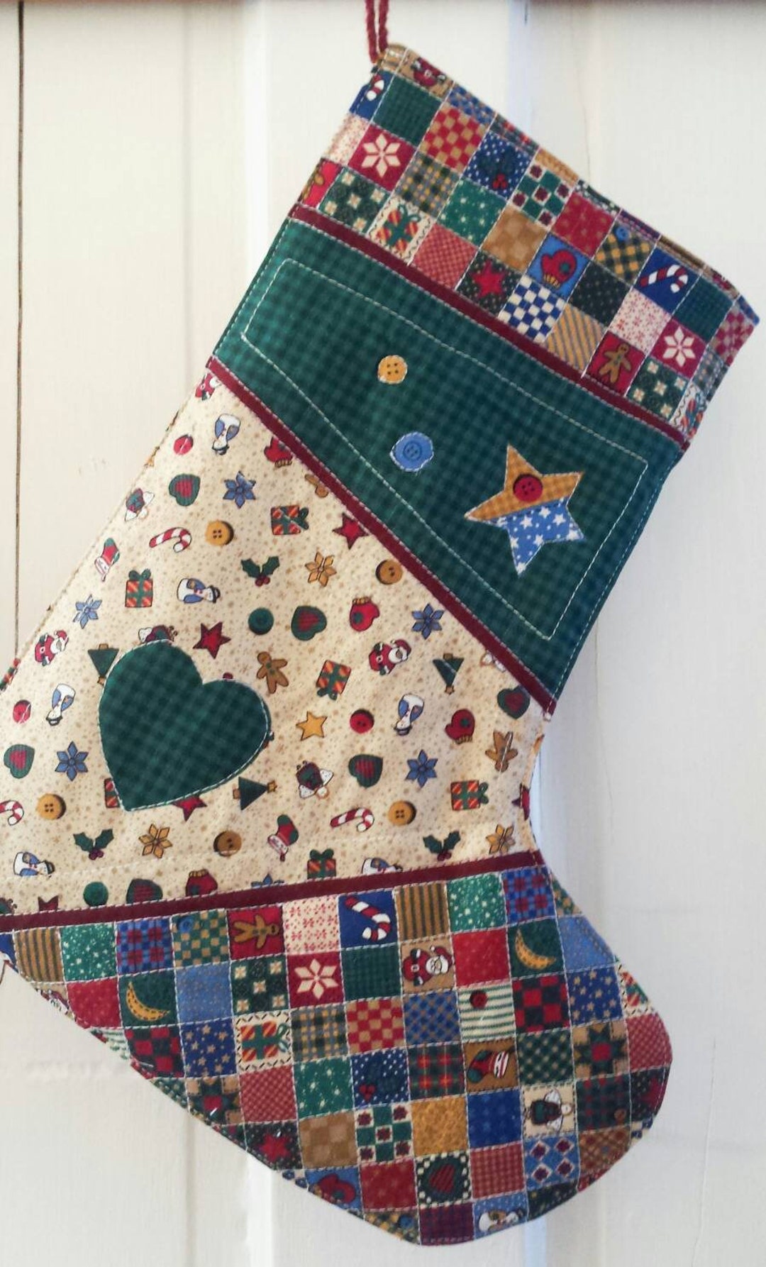 Pair of Matching Quilted Christmas Stockings From Craft Panels - Etsy