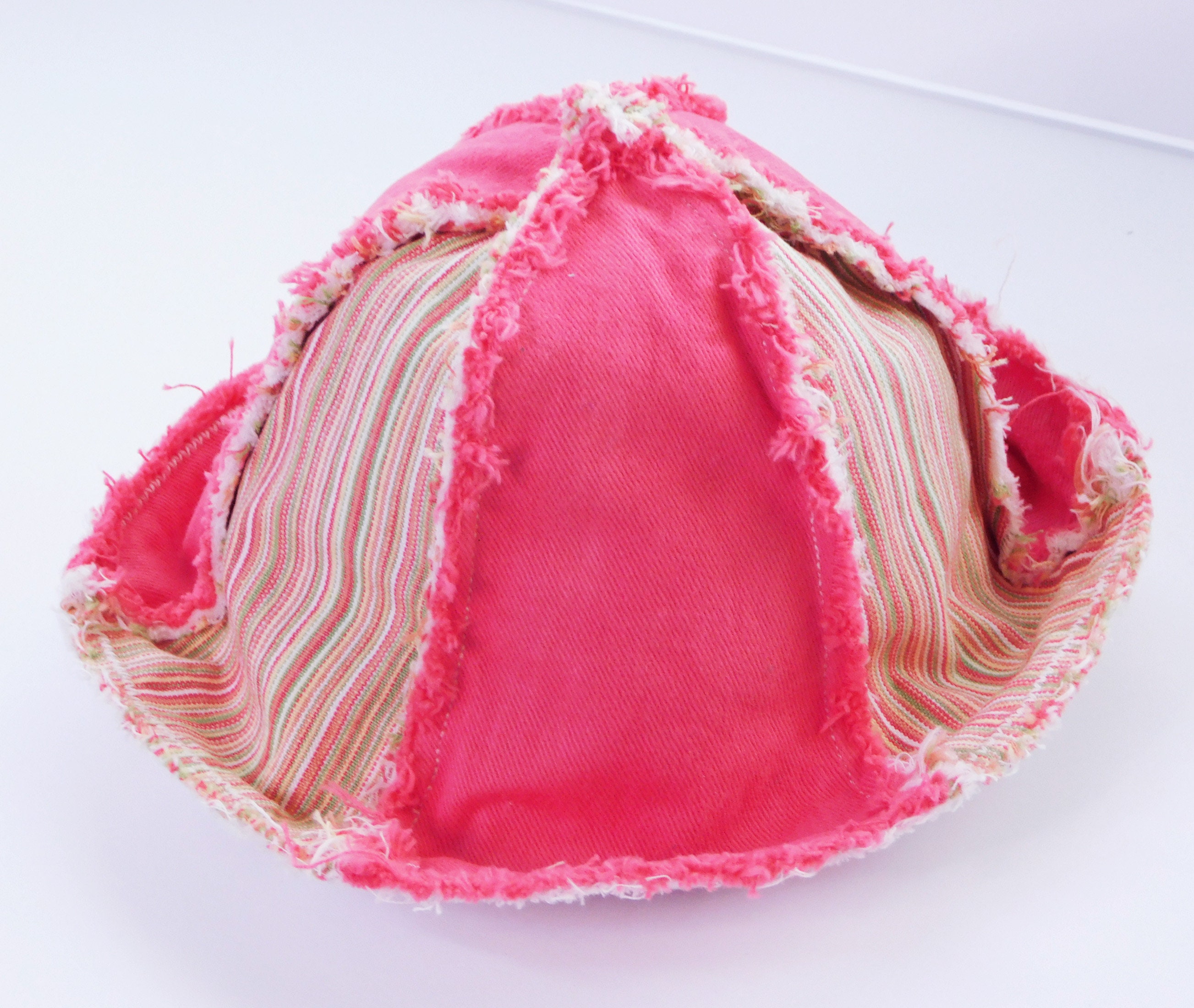 Child's Pink Denim Rag Hat Kids Sun Hat Shabby Chic Hat - Etsy