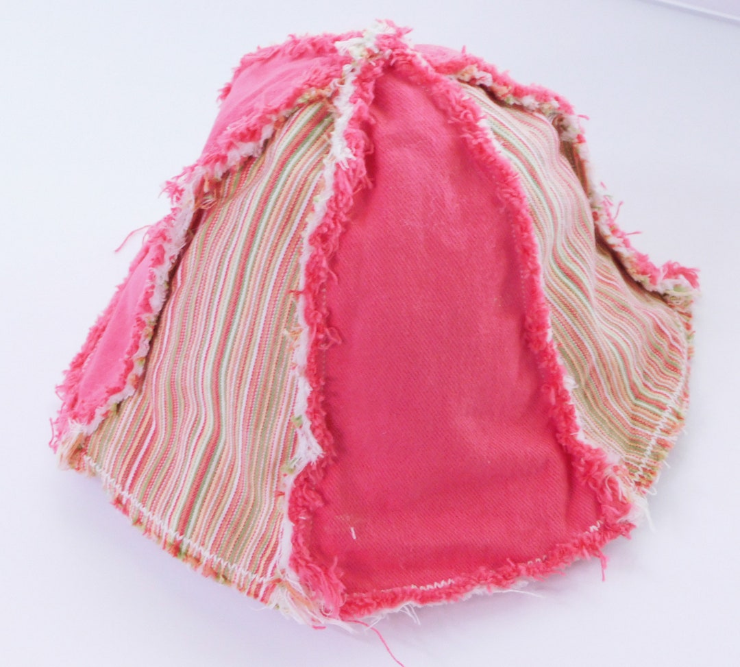 Child's Pink Denim Rag Hat Kids Sun Hat Shabby Chic Hat - Etsy