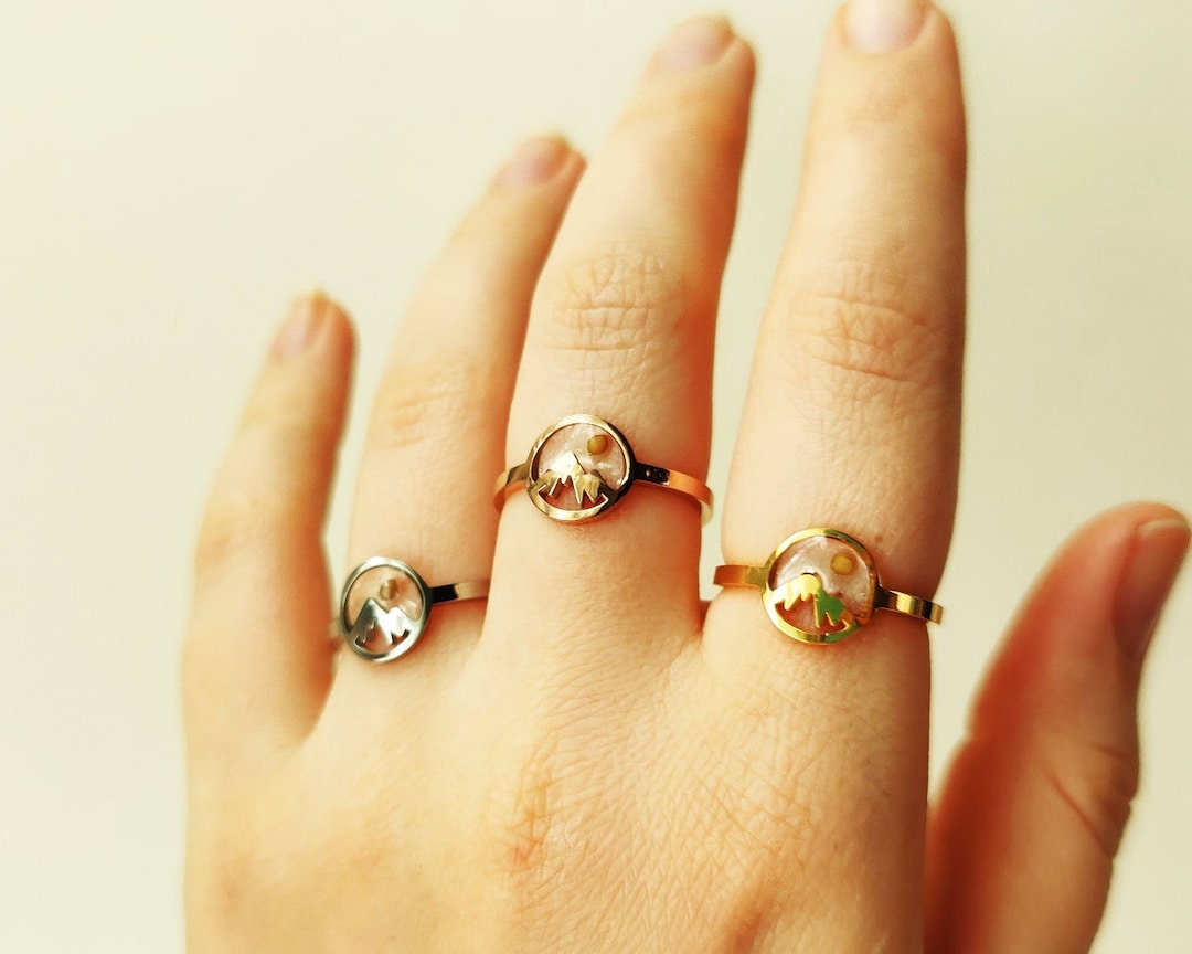 Dainty Mustard Seed Ring, 18K Gold Plated Christian Adjustable Ring and ...