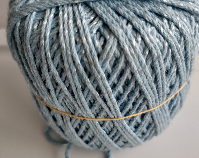 Polinesia, Di.ve Yarn. 297 Icy Blue Plied With Shiny Blue Strand, 75% ...