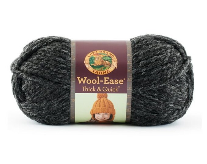 Wool-ease thick & Quick Super Bulky Lion Brand, Dark Charcoal Black ...