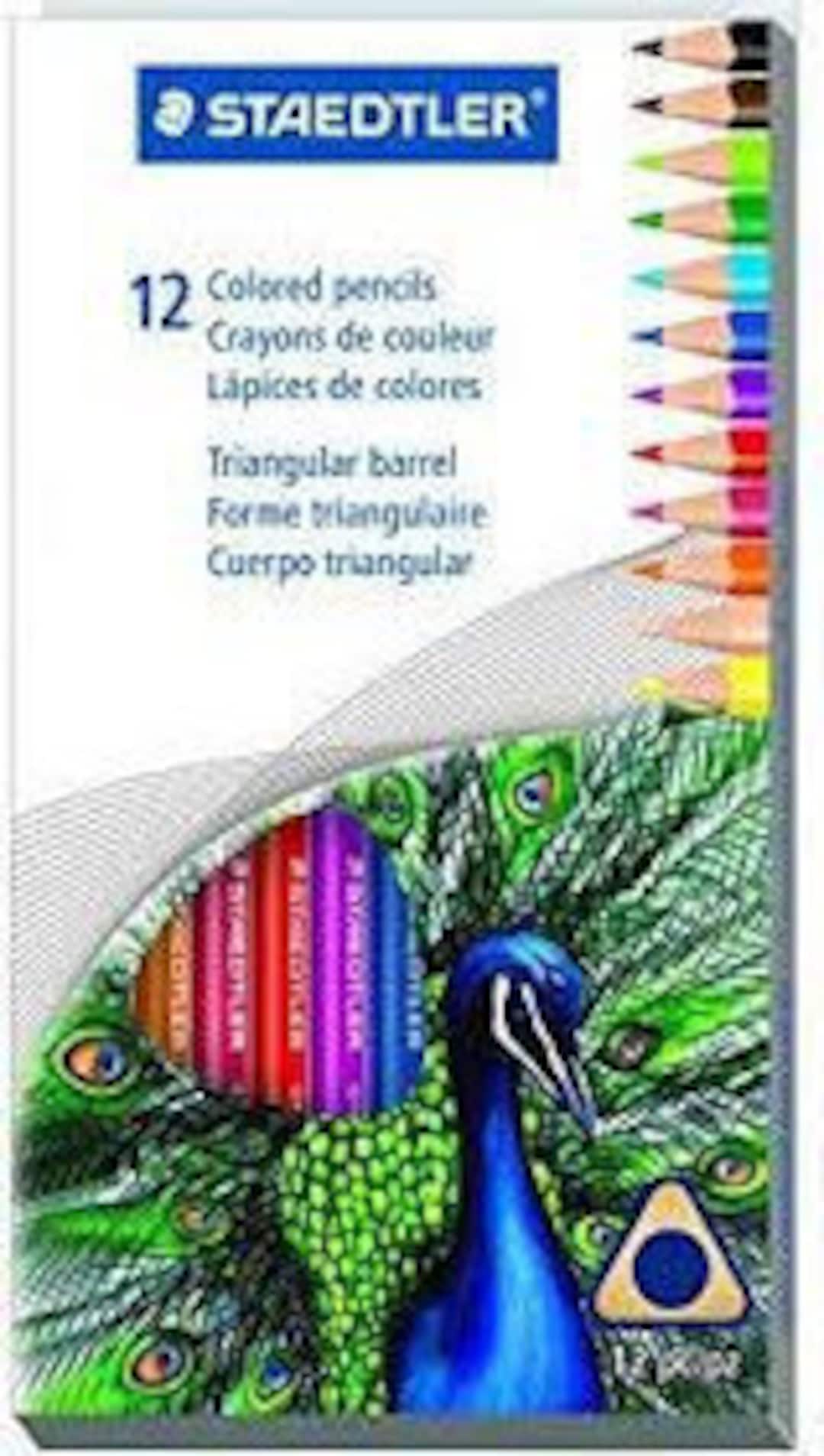 Staedtler 12 Triangular Barrel Colored Pencils Easy Grip - Etsy