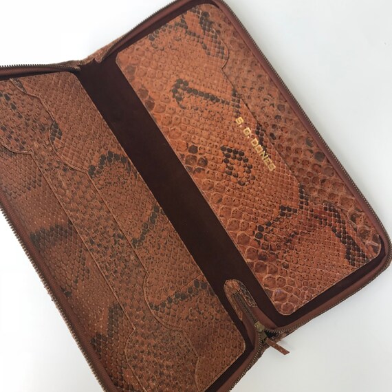Vintage 1960s Anaconda Snakeskin Wallet Tie Case Clut… - Gem