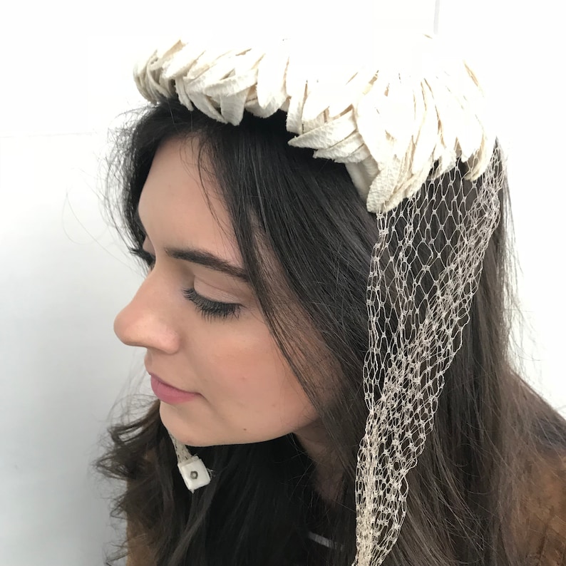 Vintage Net Hat, Feather Hat, 1950s Midcentury Modern, Costume, Gift - Etsy