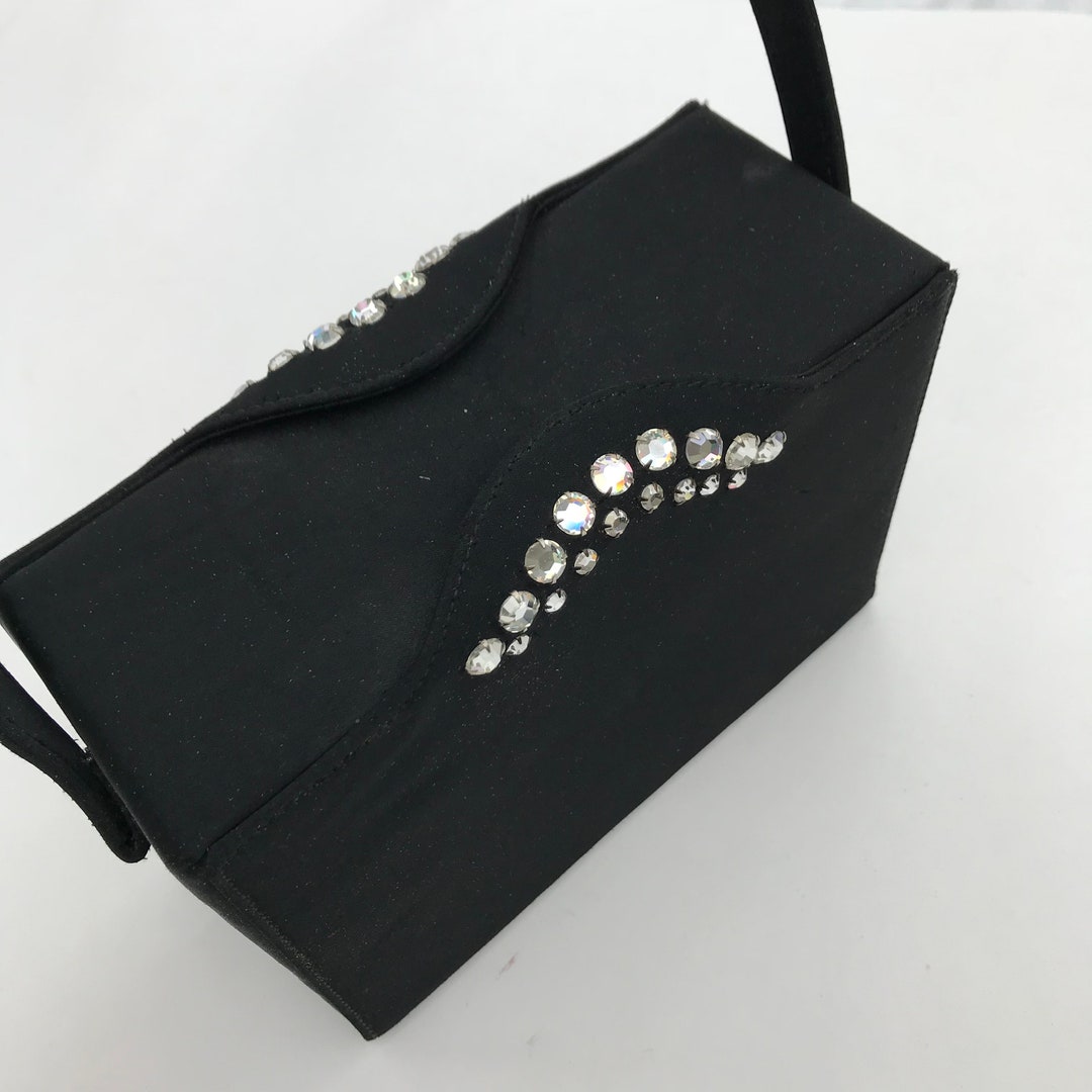 Vintage 1950s Box Purse Black Box Handbag UNIQUE - Etsy