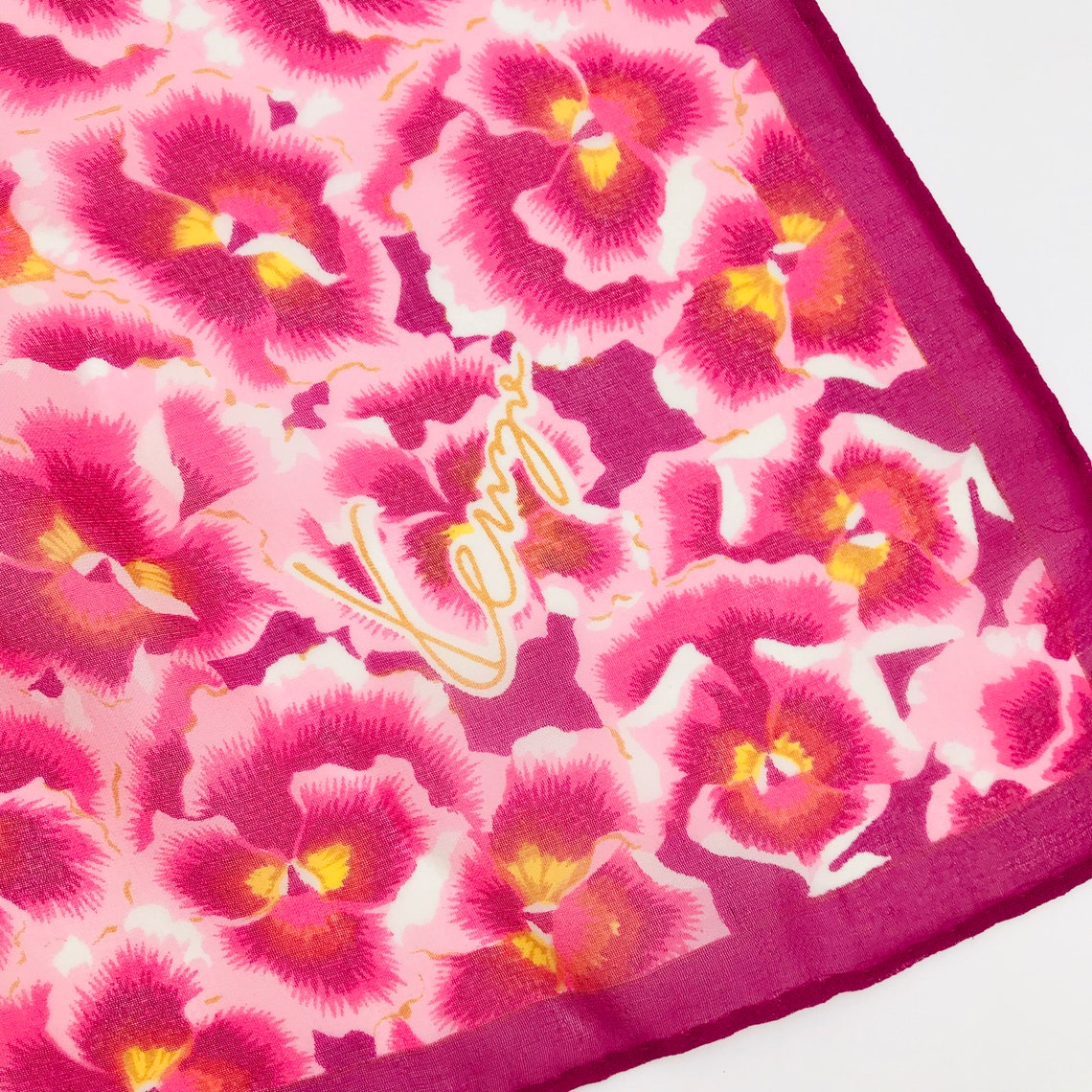 Kenzo Scarf, Pansies, Floral Scarf, Vintage 1990s, Couture Scarf ...