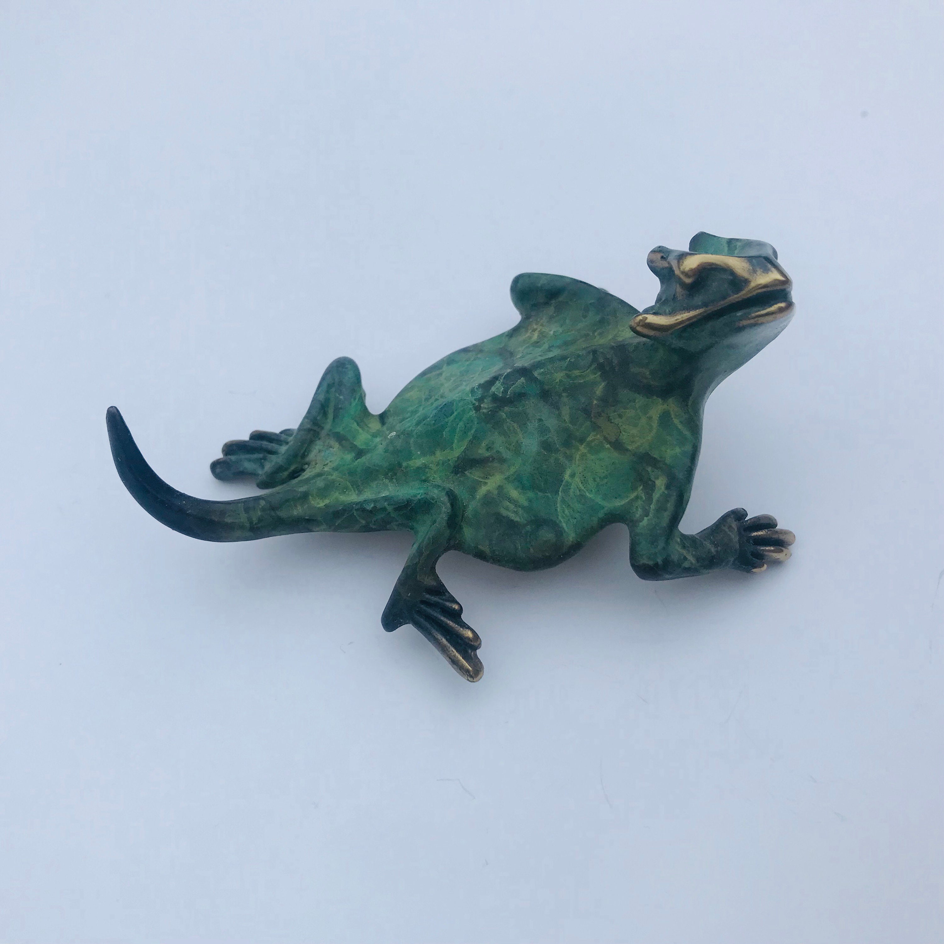 Bronze Sculpture Lizard Sculpture Cast Bronze Handmade Art - Etsy