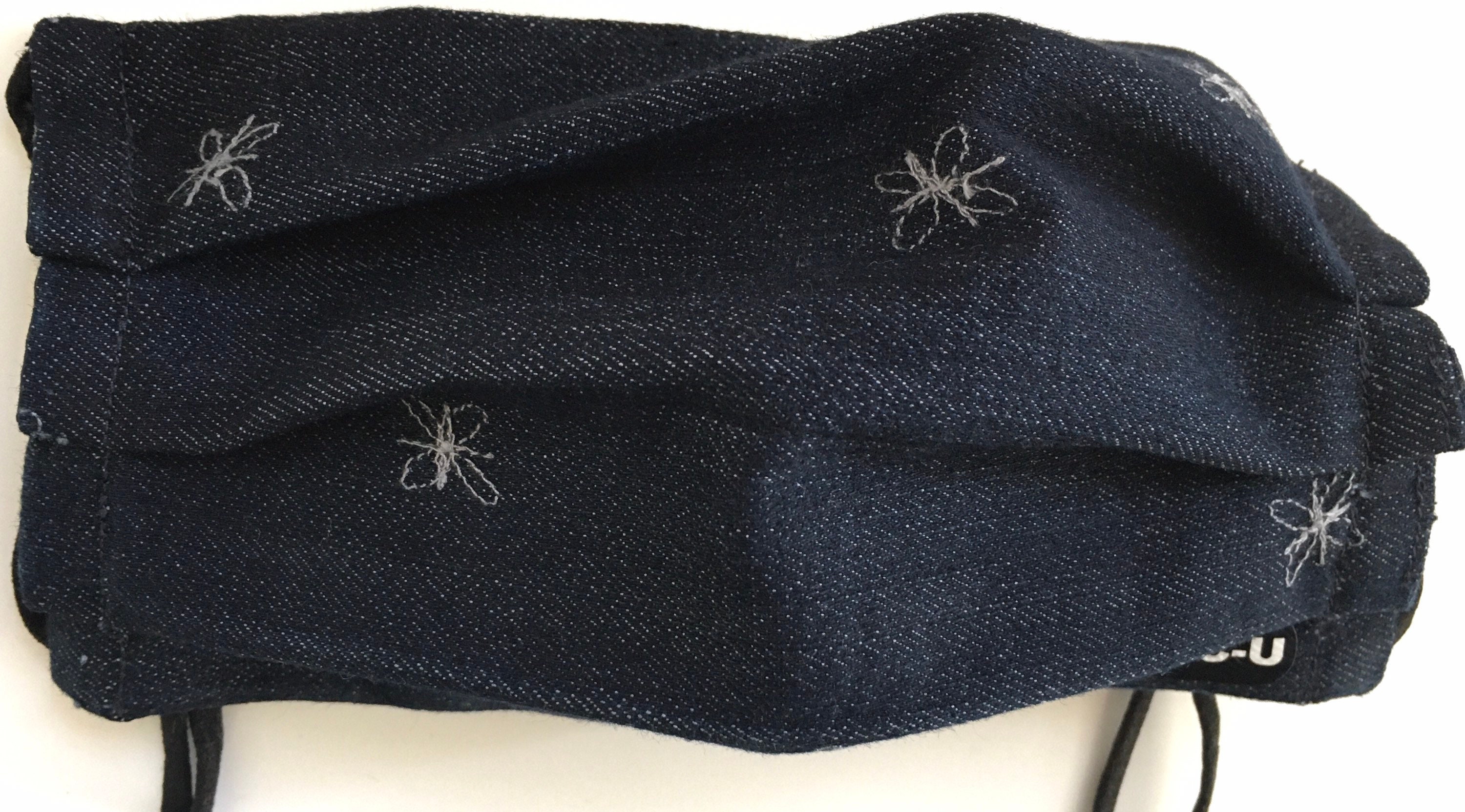 Charming Denim Face Mask With Ornamental Embroidery - Etsy