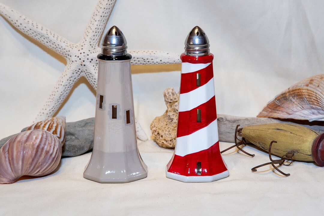 Michigan Lighthouse Salt and Pepper Shakers - Old Mackinac Point/white ...
