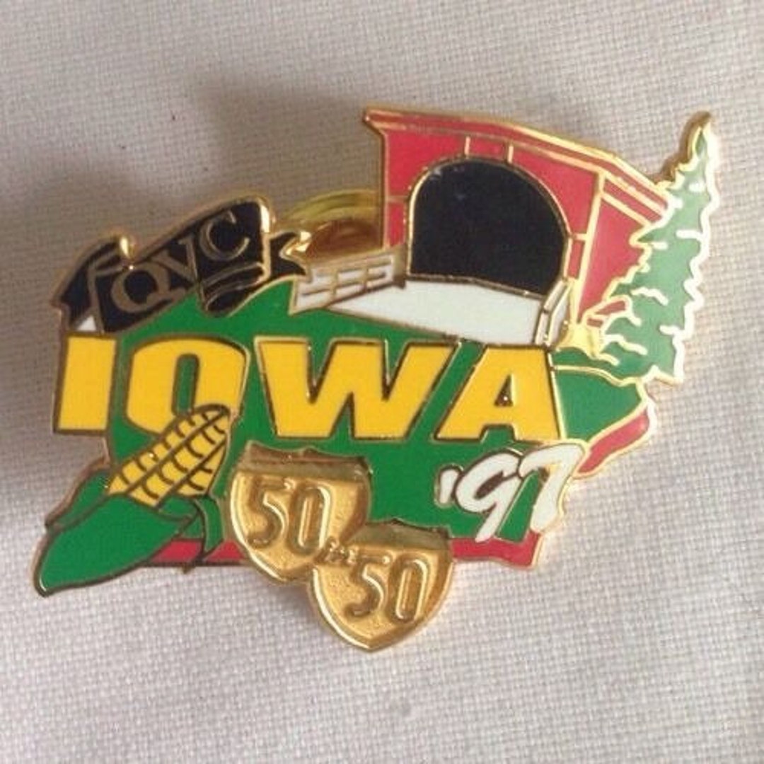 1997 Iowa QVC 50/50 Lapel Pin Quest for America's Bestgoldtone Enamel ...
