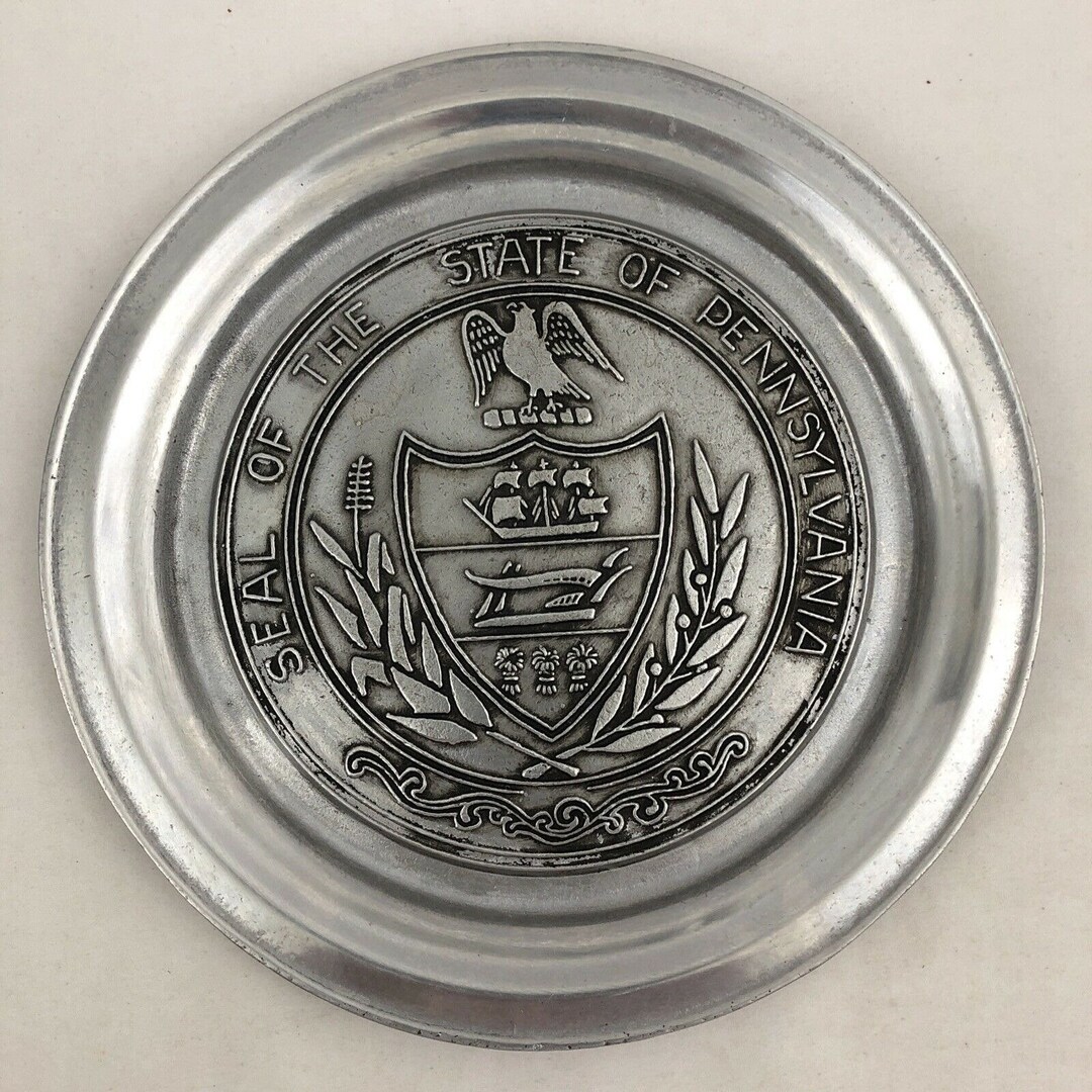 VTG Wilton RWP Pewter Plate Seal of the State of Pennsylvania - Etsy ...