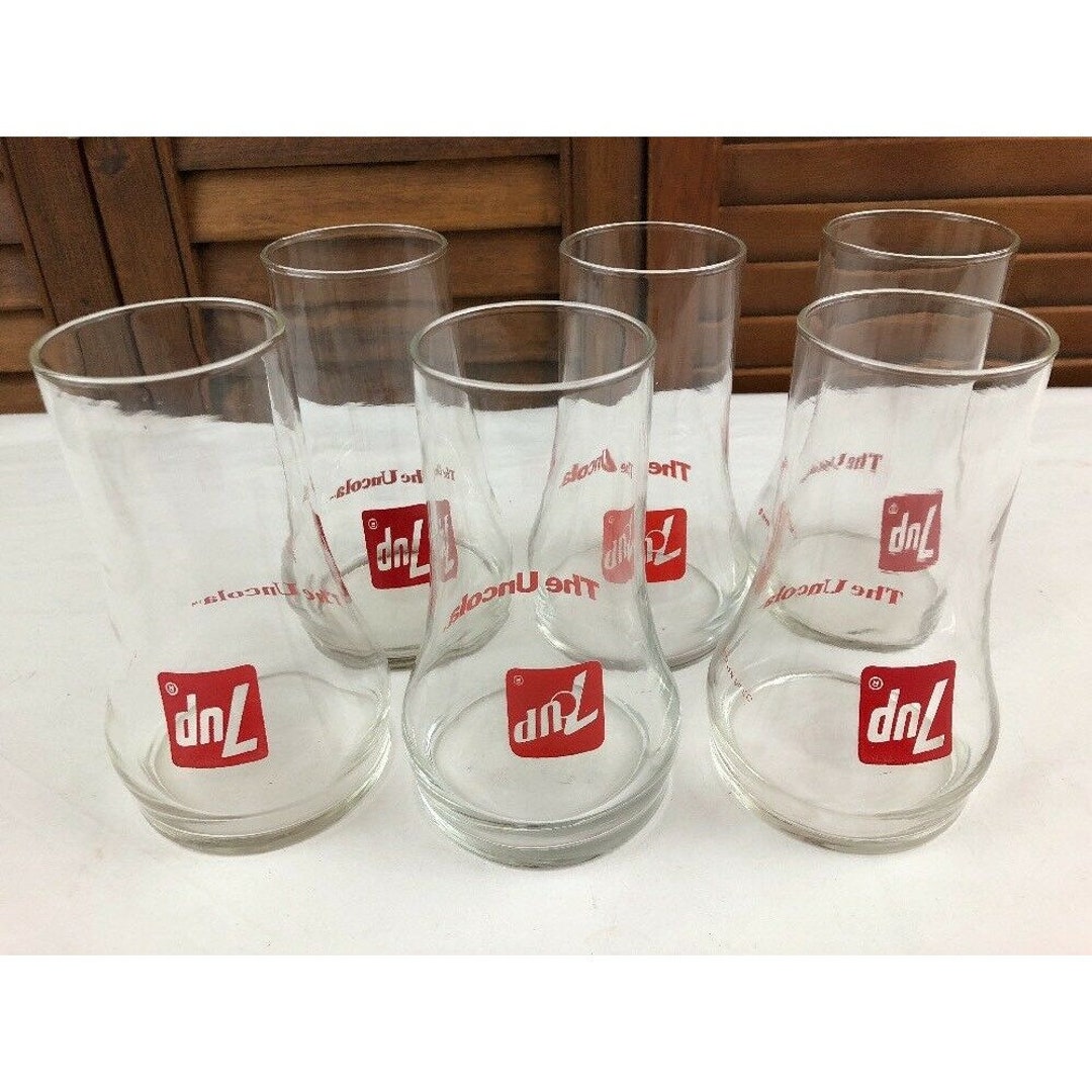 7up "the Uncola" VTG Libbey Glasses Set of 6 Upside Down Bell Glass ...