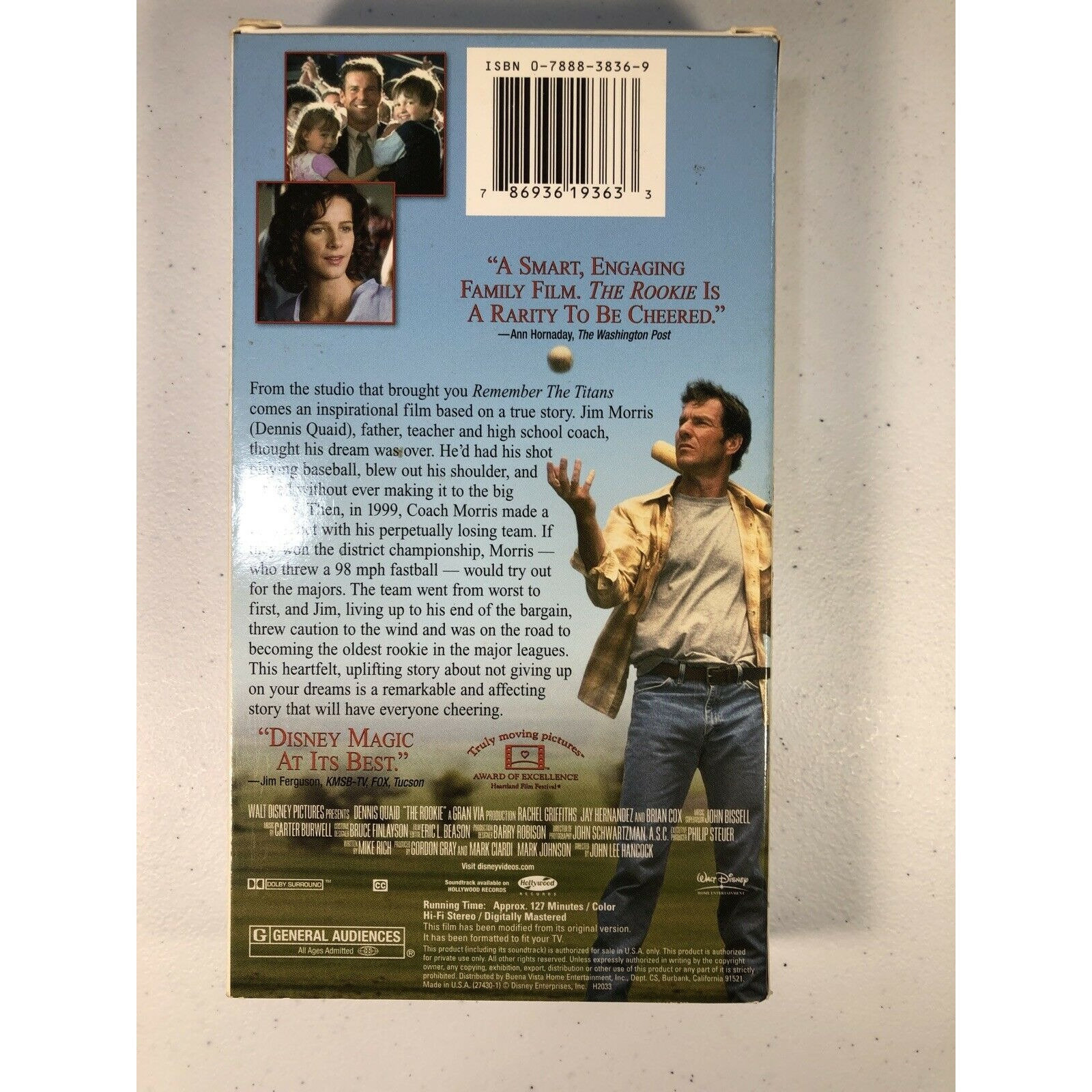 The Rookie VHS, 2002 Dennis Quaid - Etsy