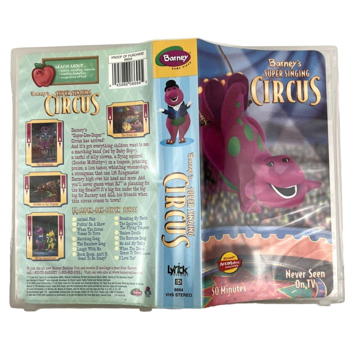 Barney & Friends Super Singing Circus VHS Video Tape Sing-along Song ...