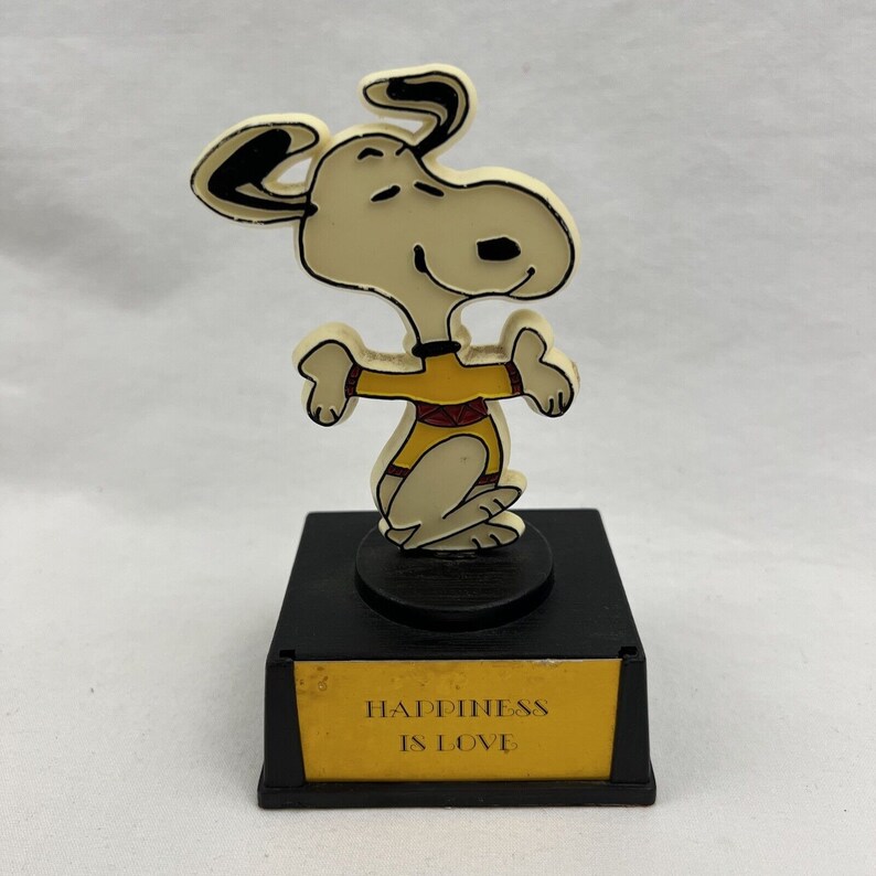 1958 Aviva Dancing Snoopy Peanuts Trophy Award Happiness is - Etsy