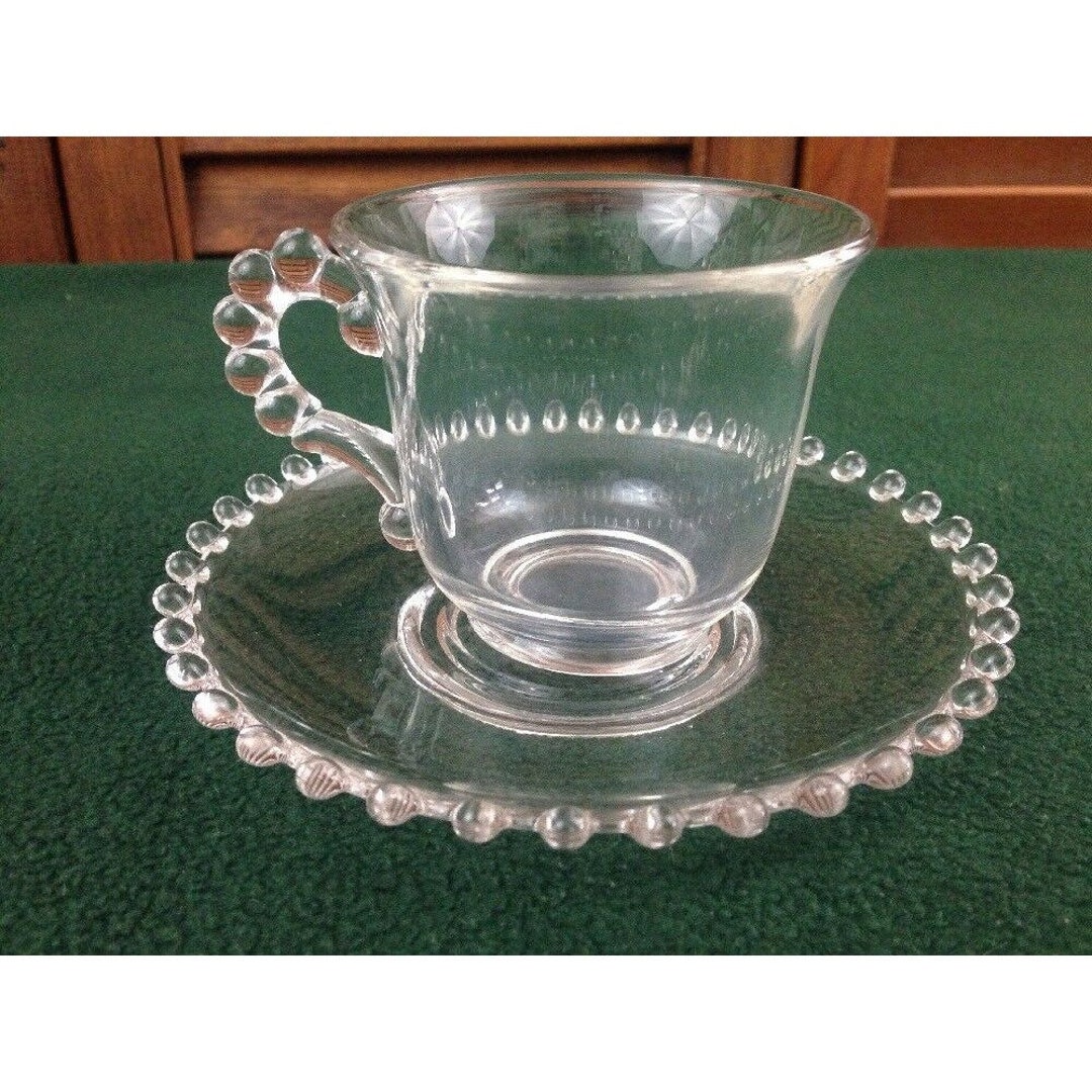 Imperial Glass Candlewick Clear Footed Cup and Saucer After Dinner ...