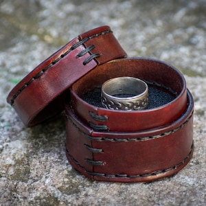 Round Leather Ring Gift Box, Jewelry Box Case, Jewelry Box Leather ...