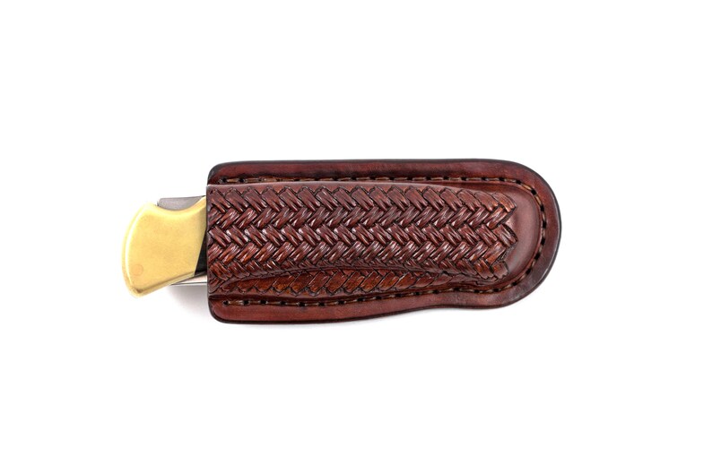 Tooled Leather Molded Friction Sheath With Belt Loop Buck 110 - Etsy