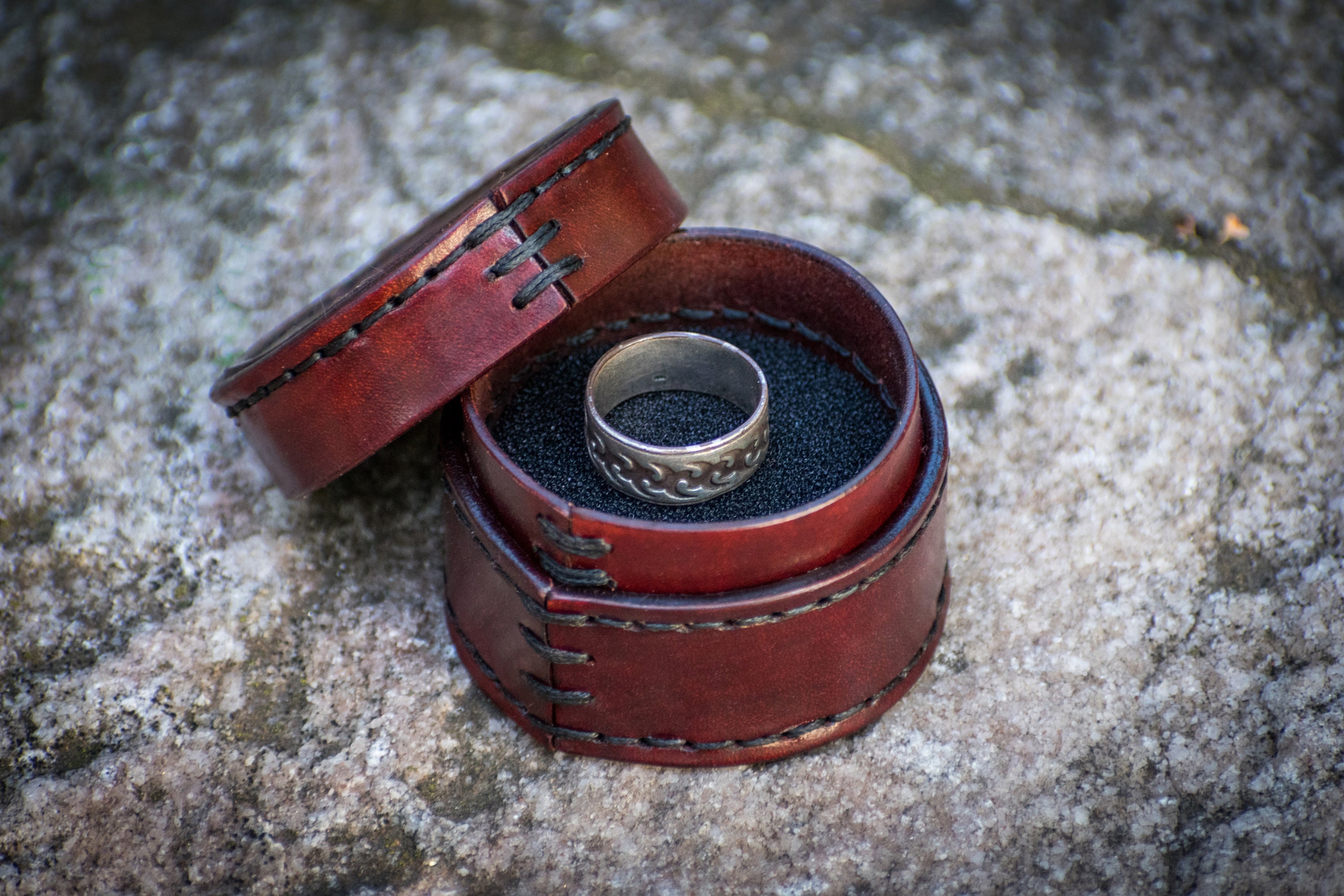 Round Leather Ring Gift Box Jewelry Box Case Jewelry Box - Etsy