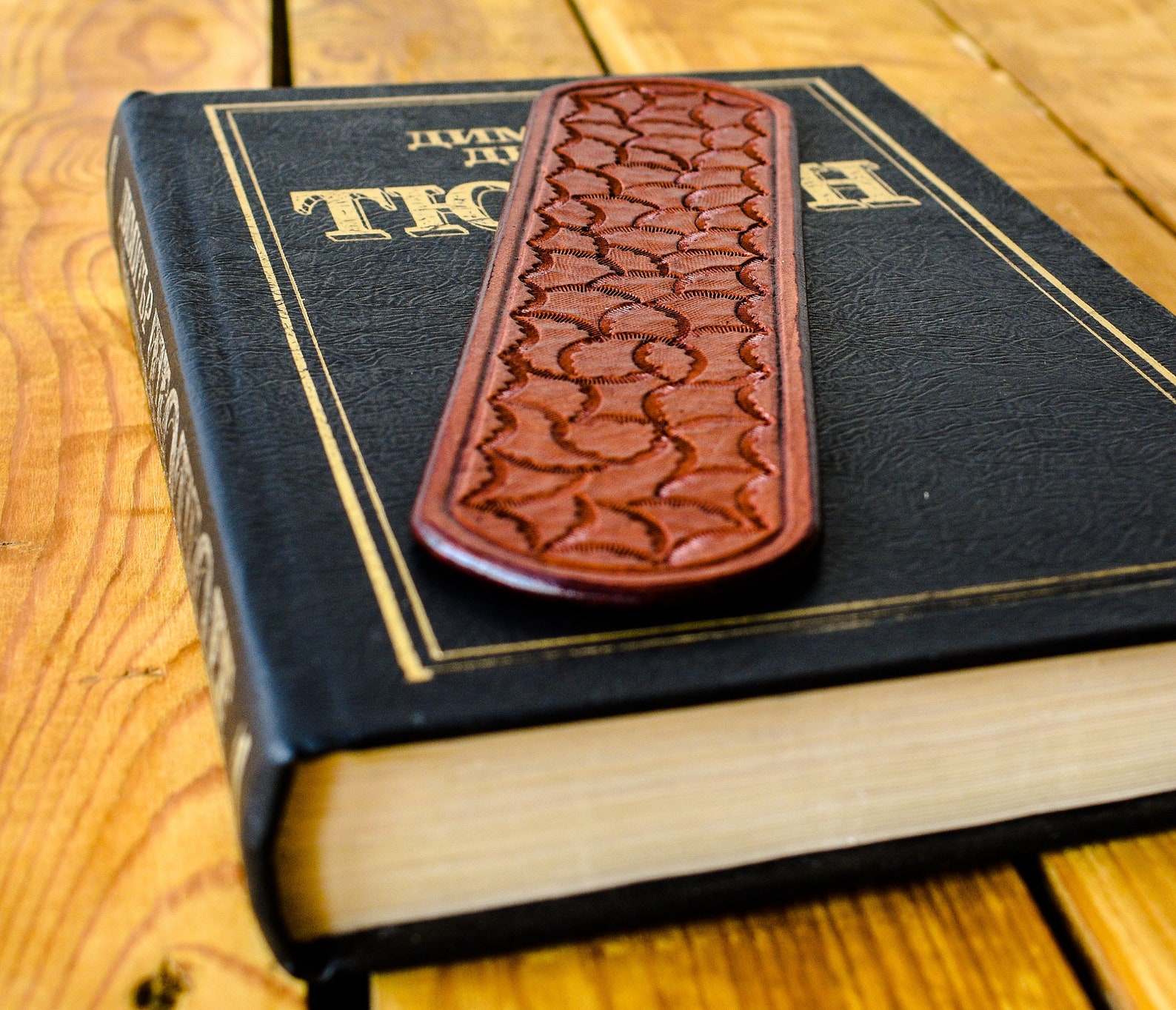 Tooled Leather Bookmark Teacher's Gift Book Lover Gift | Etsy