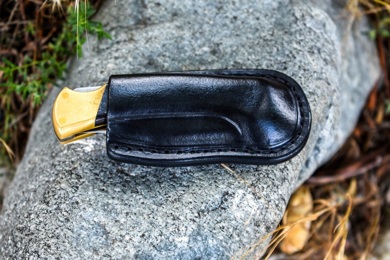 Black Leather Custom Sheath for Buck 112 Ranger, Folding Knife Case ...