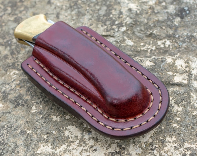 Horizontal Leather Sheath for Buck 110 Folding Hunter Knife / Buck 112 ...