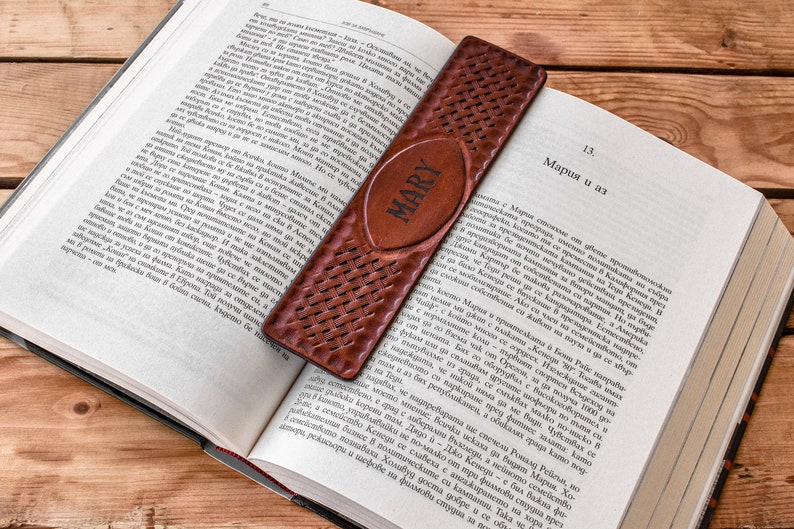 Personalized leather bookmark Custom engraved bookmark with | Etsy