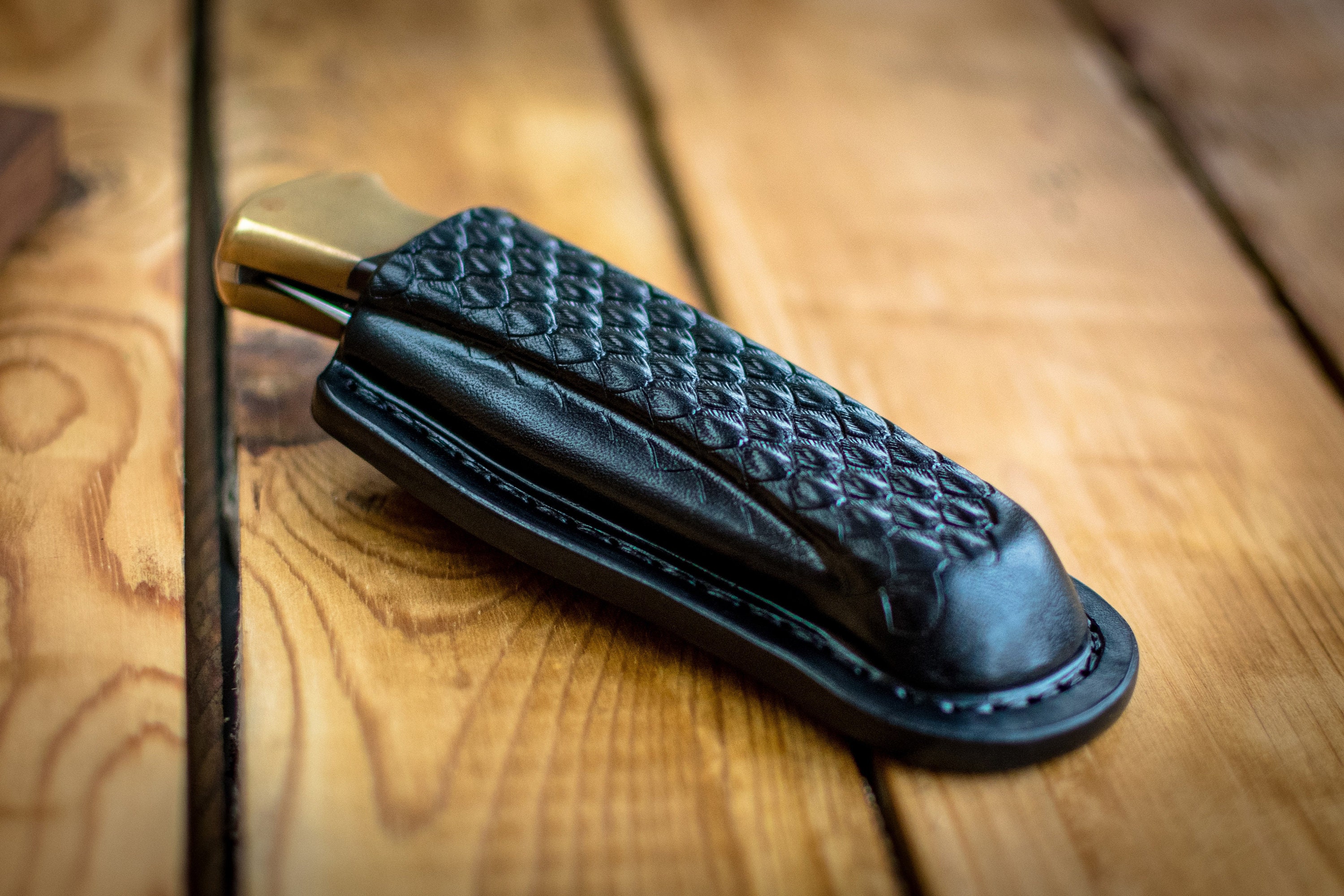 Black snakeskin pattern molded sheath made for Buck 110 | Etsy