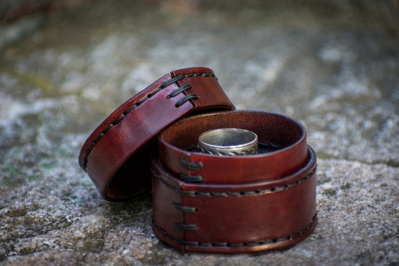 Round Leather Ring Gift Box Jewelry Box Case Jewelry Box - Etsy