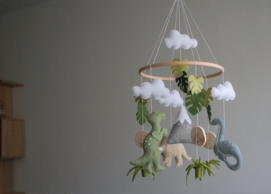 Dinosaur baby mobile for nursery, Natural baby mobile, Neutral gender ...