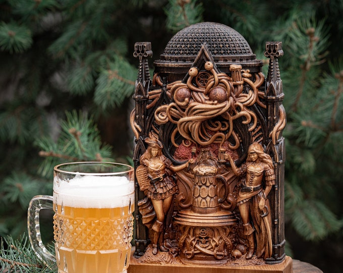 Flying Spaghetti Monster Altar: Beer Volcano, Pirates, Wood Carving - Etsy