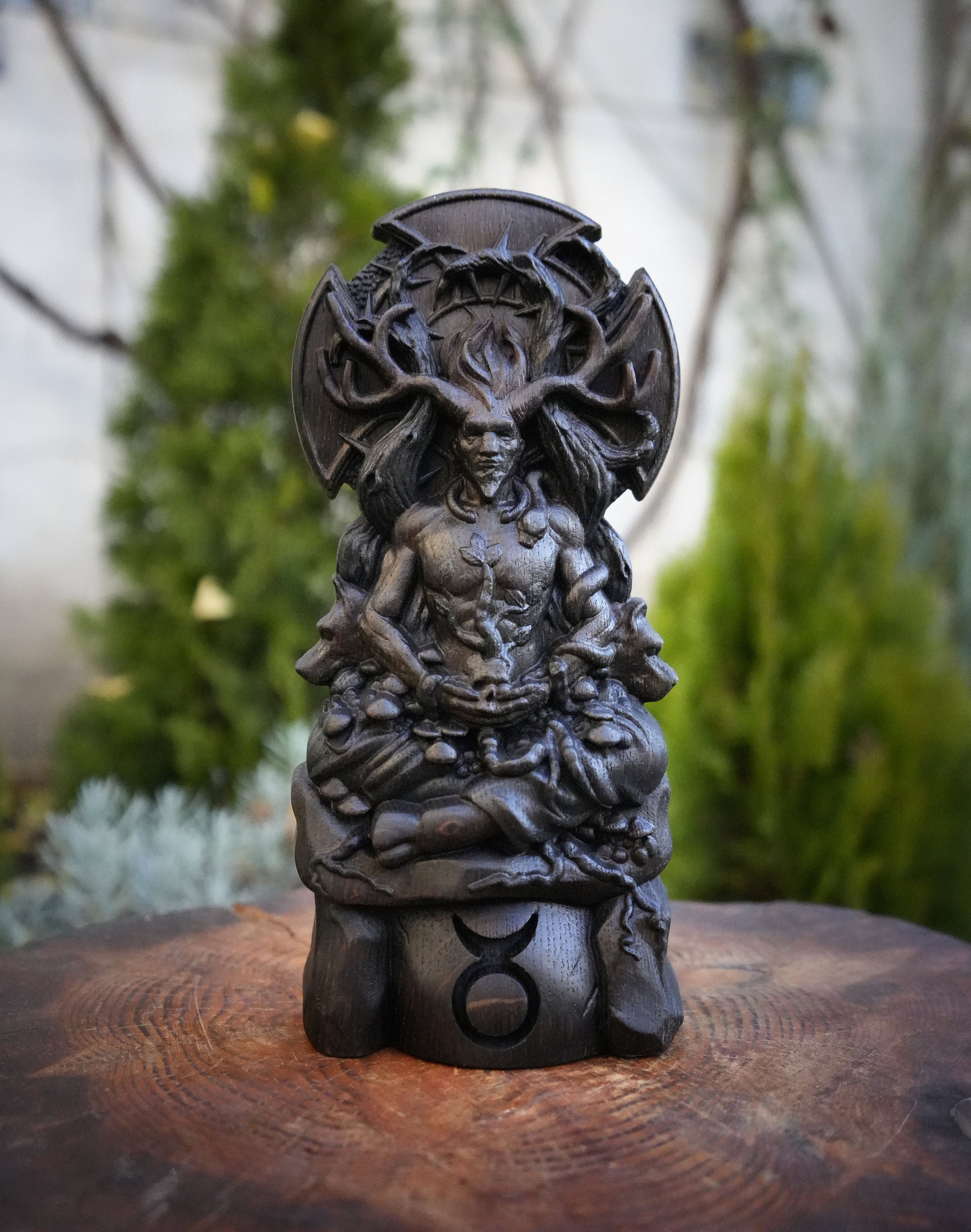 Cernunnos Cernun Wood Horned God Celtic God Altar Statue - Etsy