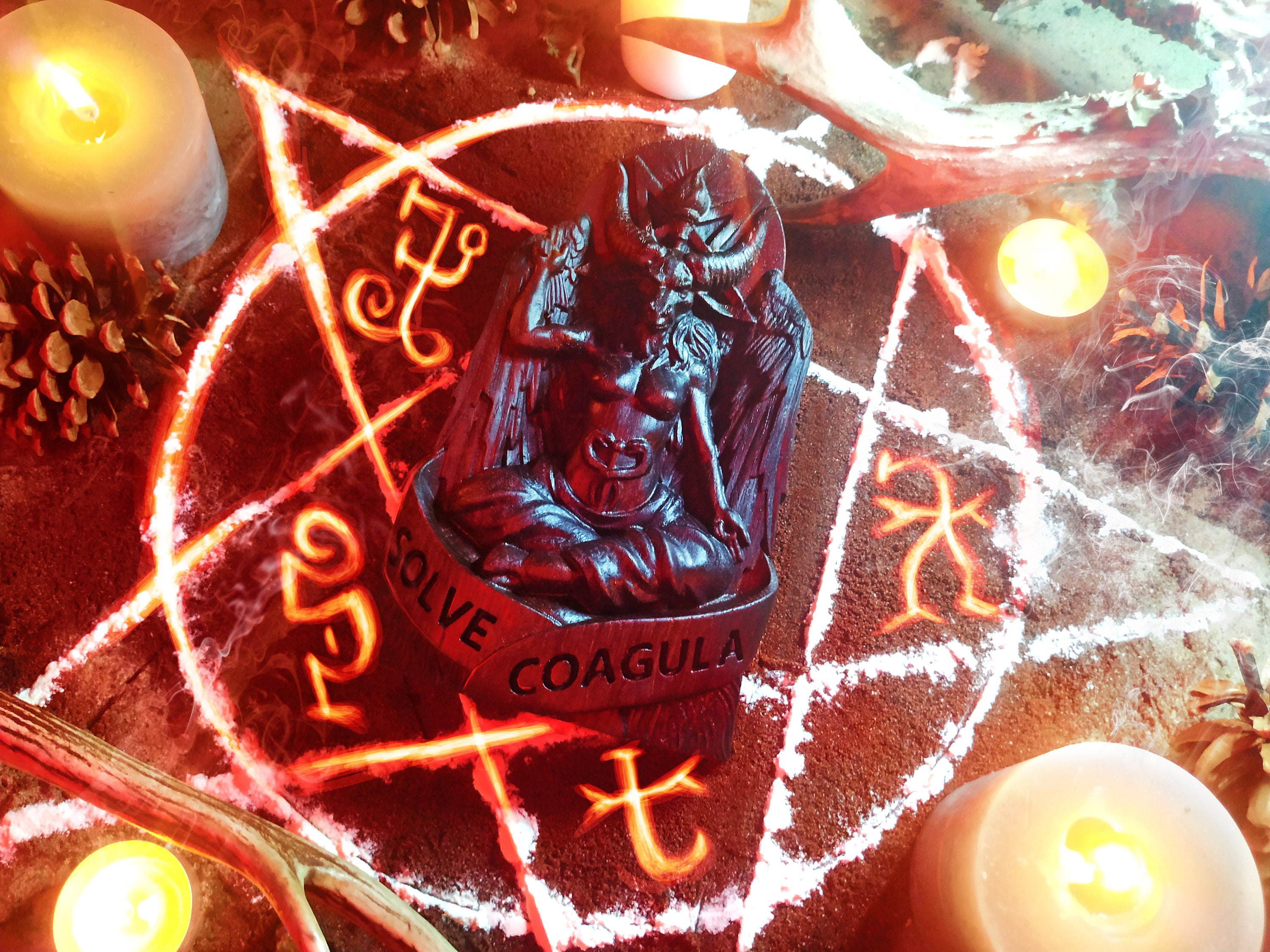 Baphomet Statue Pentagram Sabbatic Goat Magic Alchemy - Etsy