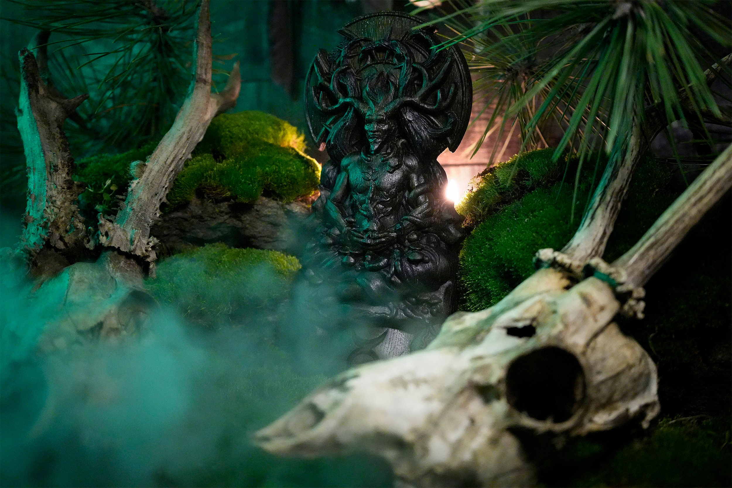 Cernunnos Cernun Wood Horned God Celtic God Altar Statue - Etsy