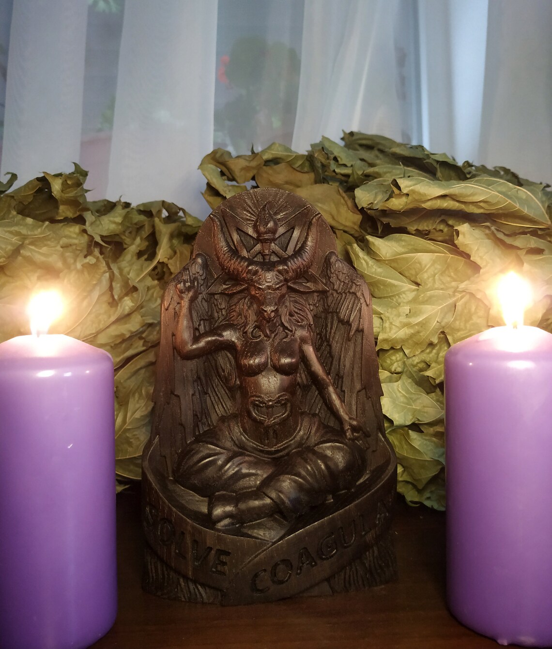 Baphomet Statue Pentagram Sabbatic Goat Magic Alchemy - Etsy