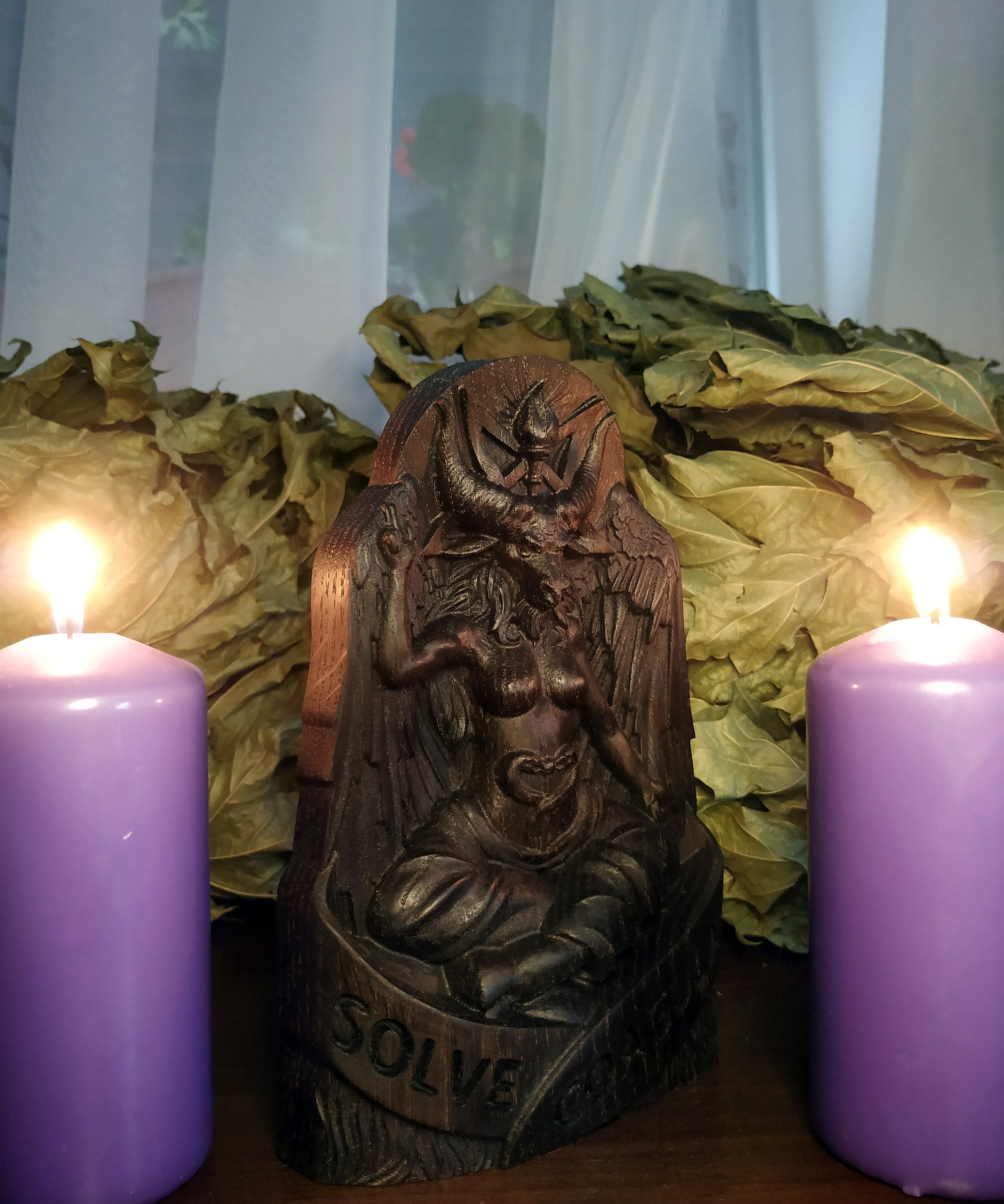 Baphomet Statue Pentagram Sabbatic Goat Magic Alchemy - Etsy