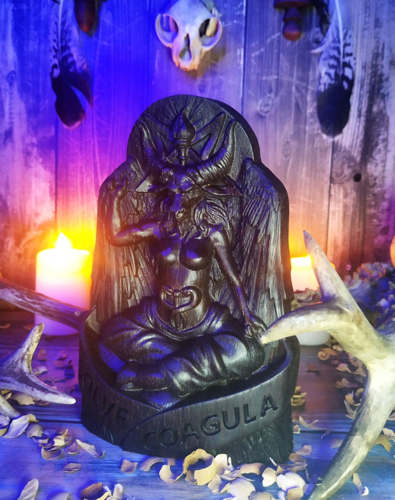 Baphomet Statue Pentagram Sabbatic Goat Magic Alchemy - Etsy