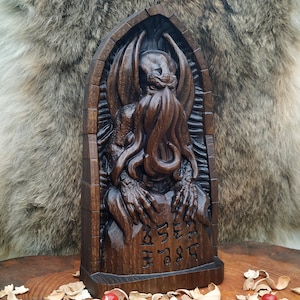 Cthulhu Altar Statue: Lovecraftian Ash Wood Carving - Etsy