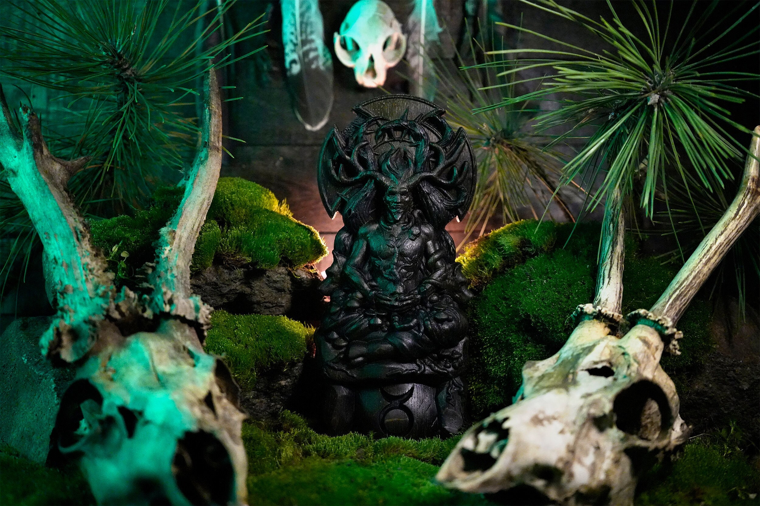 Cernunnos Cernun Wood Horned God Celtic God Altar Statue - Etsy