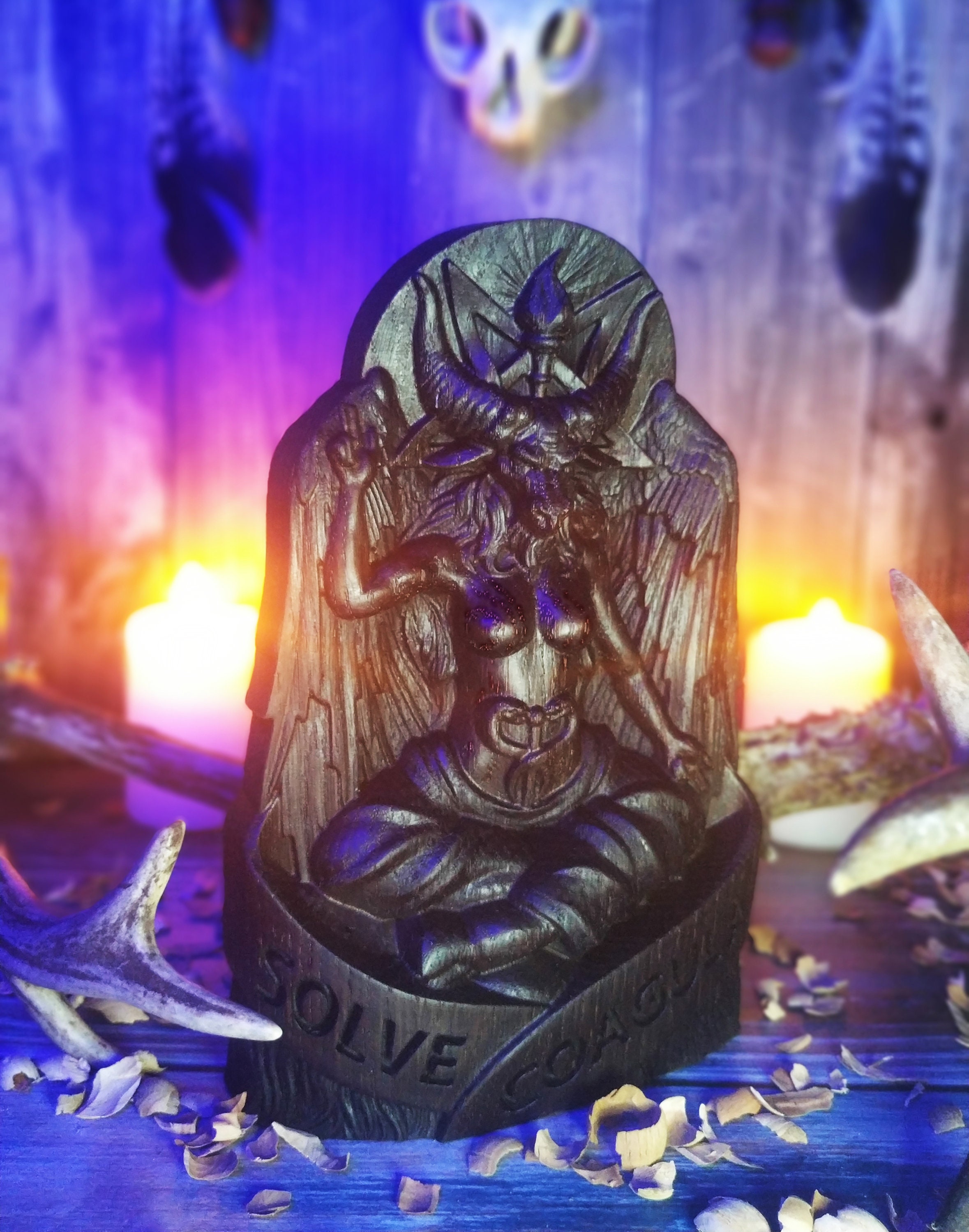 Baphomet Statue Pentagram Sabbatic Goat Magic Alchemy - Etsy