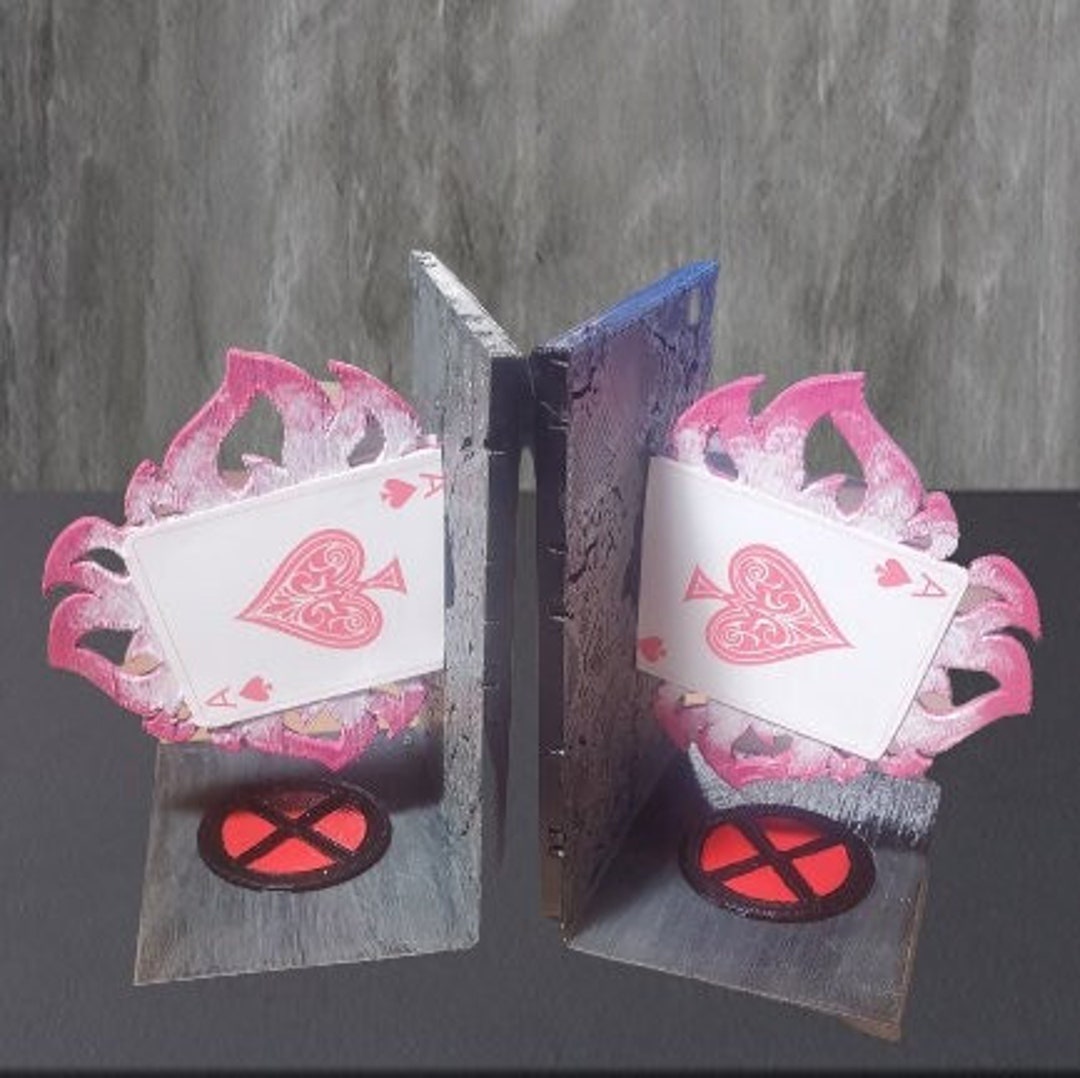 Gambit Flaming Card Bookends - Etsy