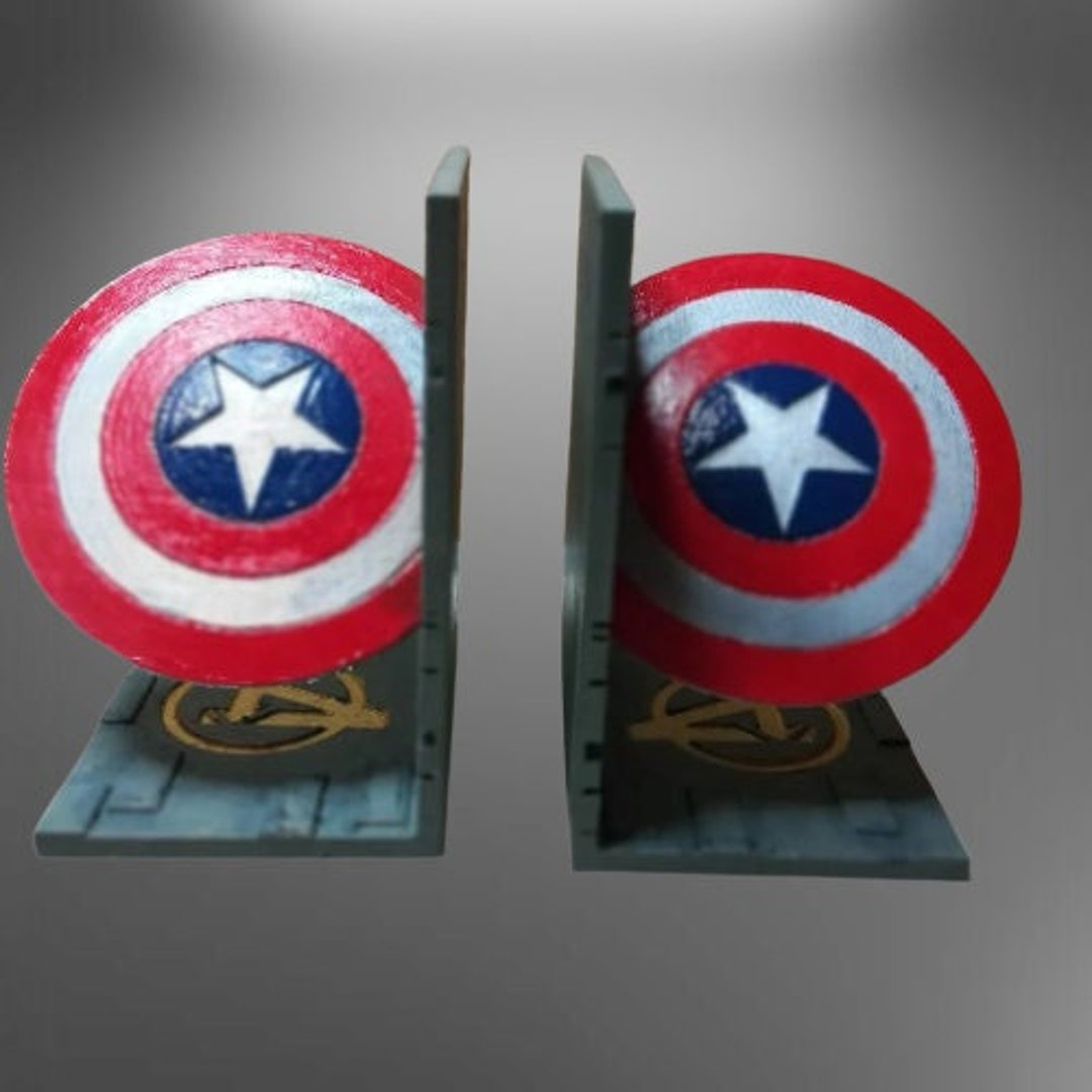 Marvel Captain America Bookends New Heavier Version. - Etsy