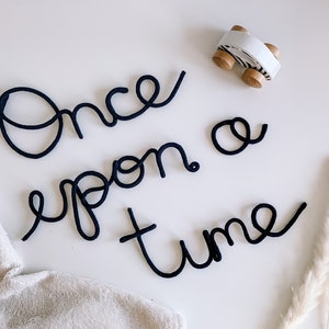 Once Upon a Time Sign for Nursery Wall - Bookshelf Wire Word Sign for ...