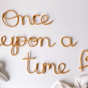 Once Upon a Time Sign for Nursery Wall - Bookshelf Wire Word Sign for ...