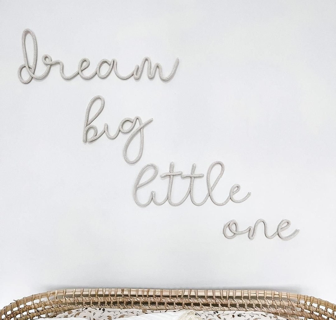 Dream Big Little One Sign for Nursery Wall - Kids Room Wire Word Sign ...